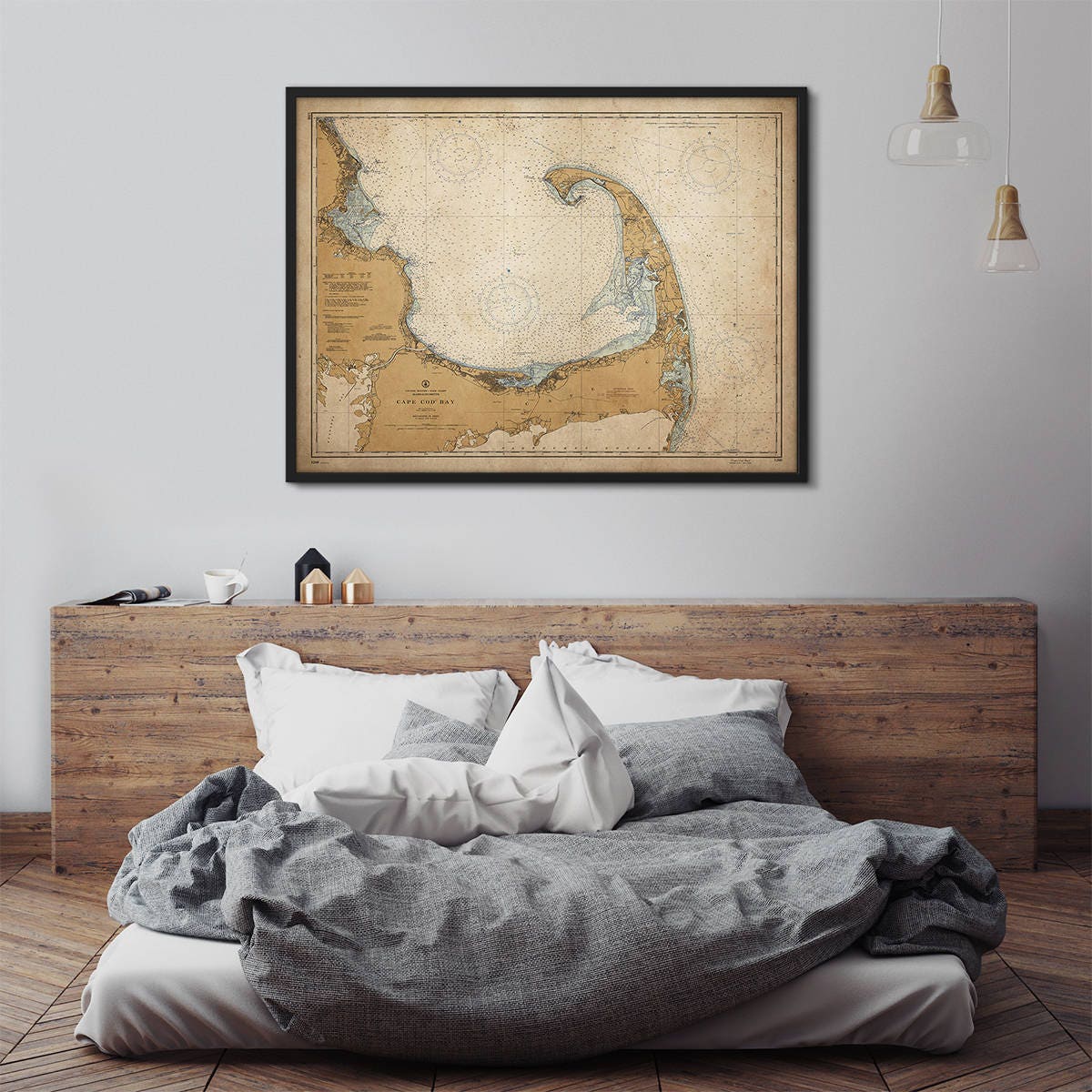 Cape Cod Map Cape Cod Art Nautical Decor Large Wall Art - Etsy