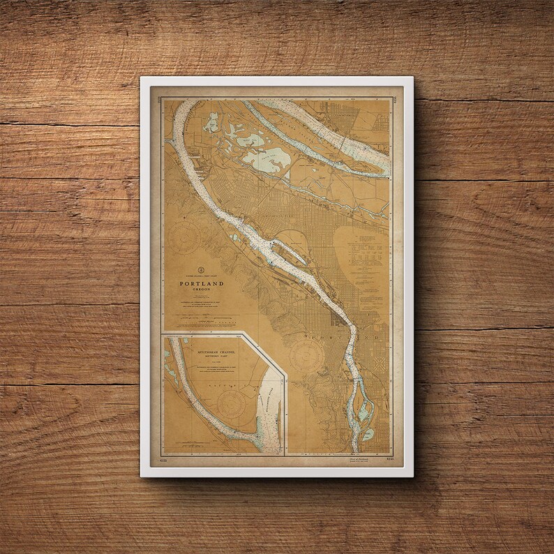 Portland Map Portland Oregon Map Old Portland Map Vintage | Etsy