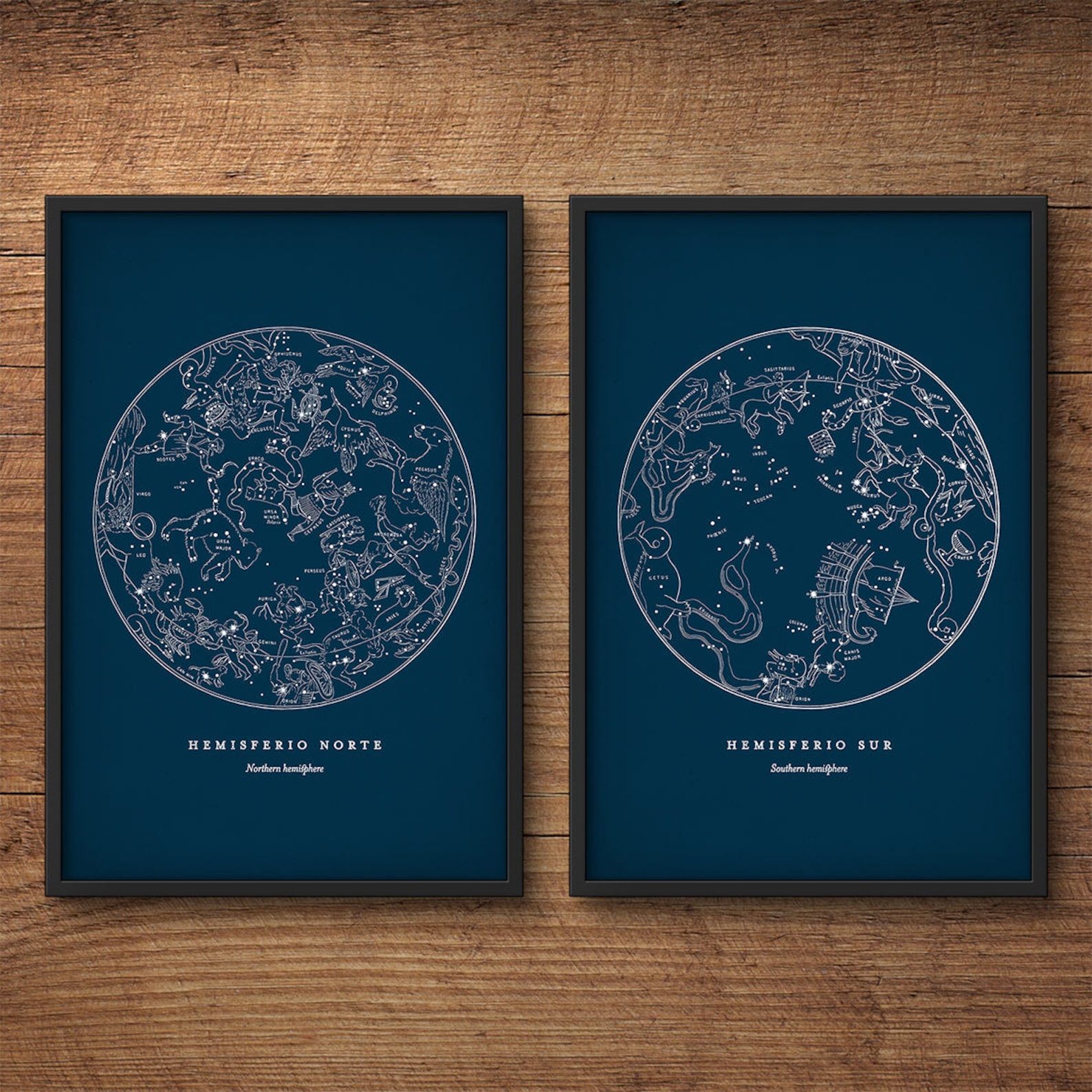Vintage Star Map Set, Star Chart, Star Map, Constellation Print ...