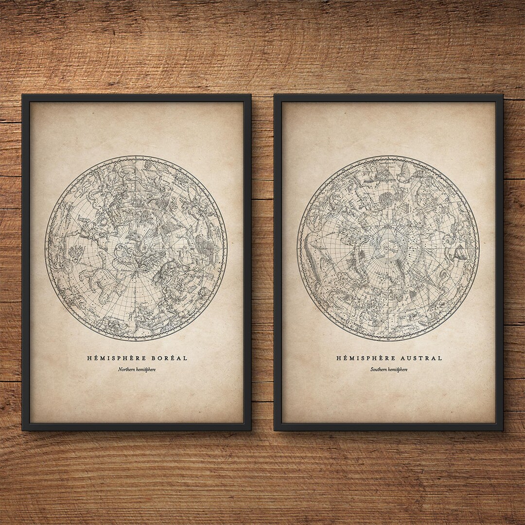 Constellation Print Set, Astronomy Print, Star Chart Print ...