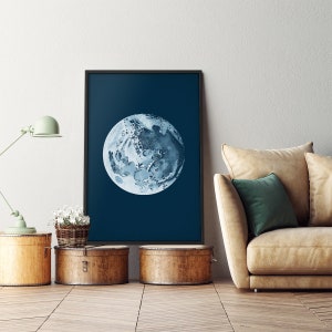 Moon Print, Framed, Moon Poster, Full Moon Poster, Full Moon Print ...