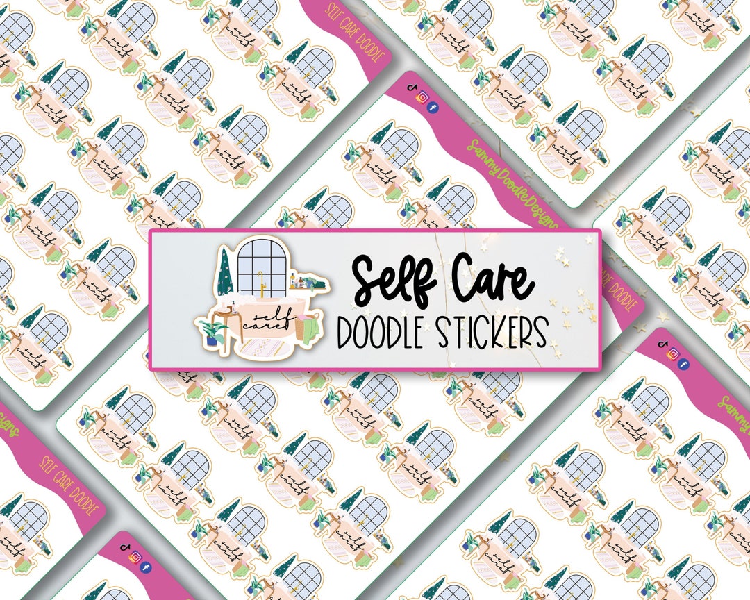 Daily Routine Stickers Self Care Doodles Planner - Etsy