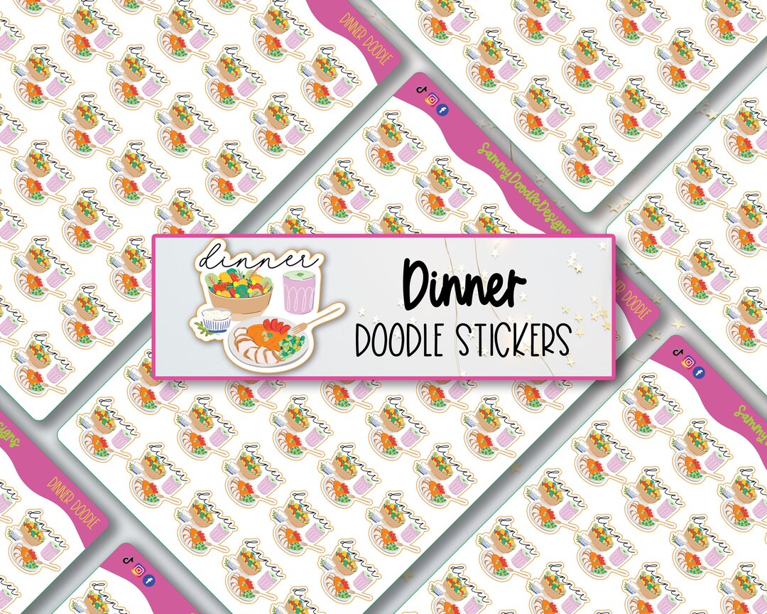 Daily Routine Stickers Dinner Doodles Planner - Etsy