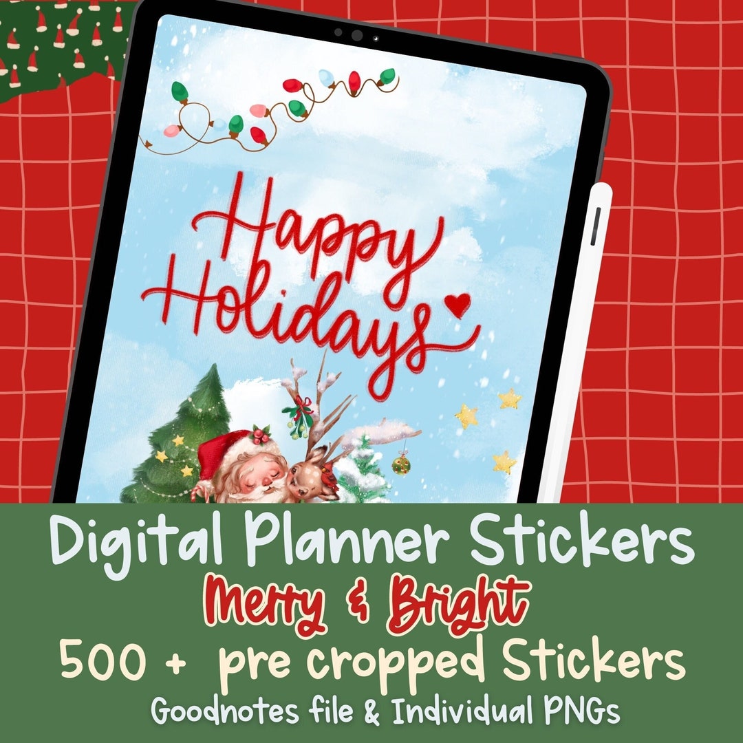 Merry and Bright: Ultimate Christmas Sticker Pack Goodnotes & Pngs ...