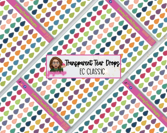 Paper, Party & Kids Planner Stickers Transparent Teardrop Stickers ...