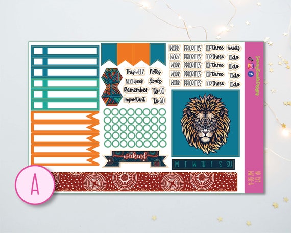 48 Let it Bee Weekly Sticker Kit Plum Paper Vertical Priorities ...