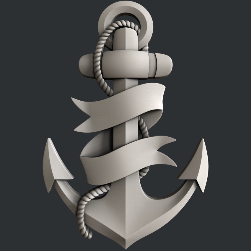 CNC Anchor Nautical Naval pattern 3D design for your CNC router stl ...