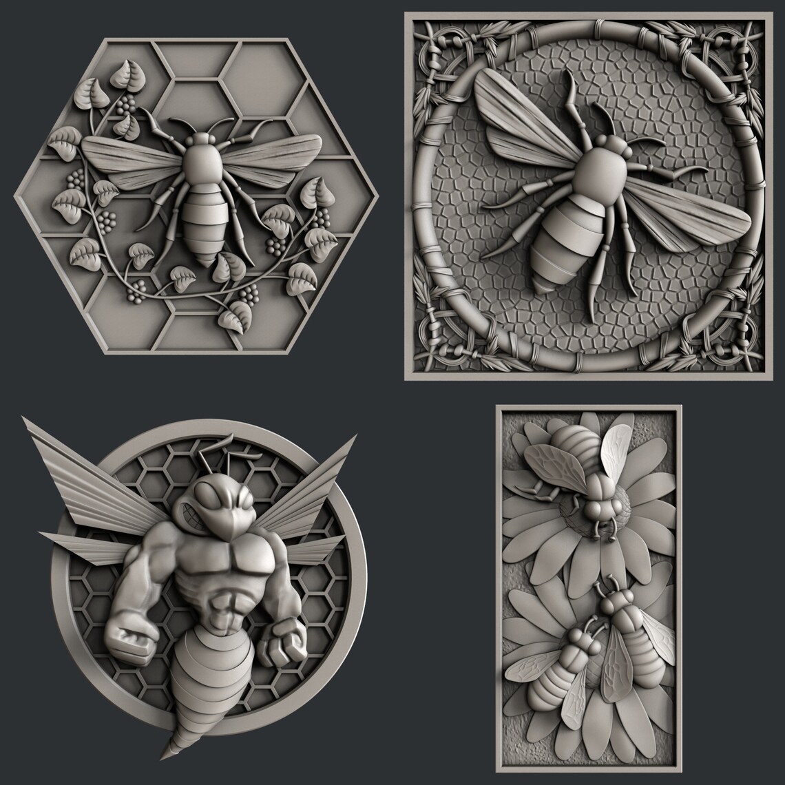 3d STL Models for CNC Set Bee - Etsy