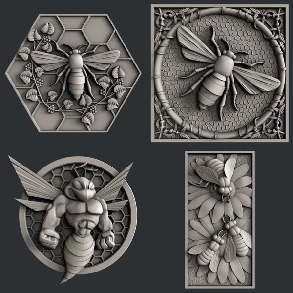 Stl Grayscale Bee - Etsy