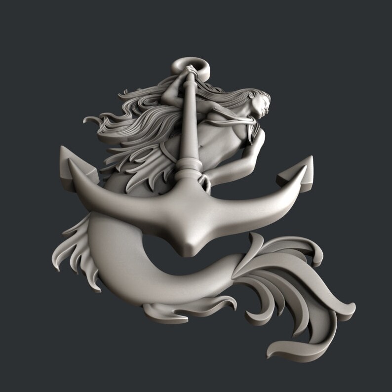 3d Stl Models For Cnc Mermaid Etsy