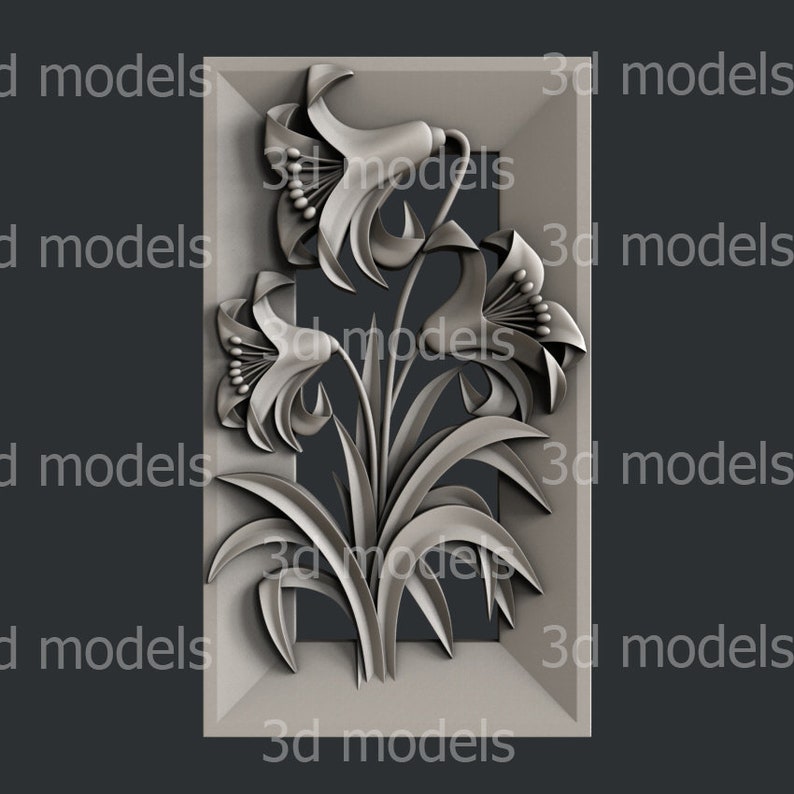 3d Stl Models For Cnc Router Flower Etsy