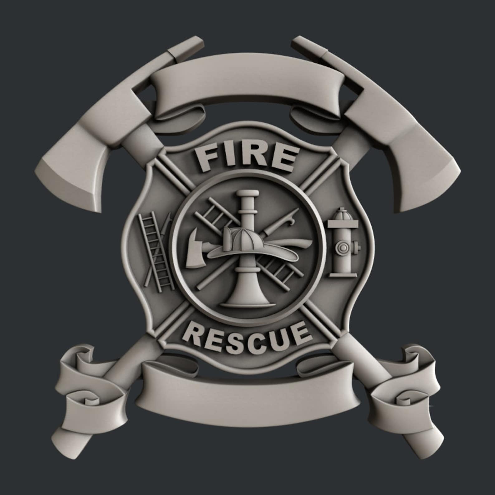 3d STL Models for CNC or 3d Printer Fire Fighter - Etsy
