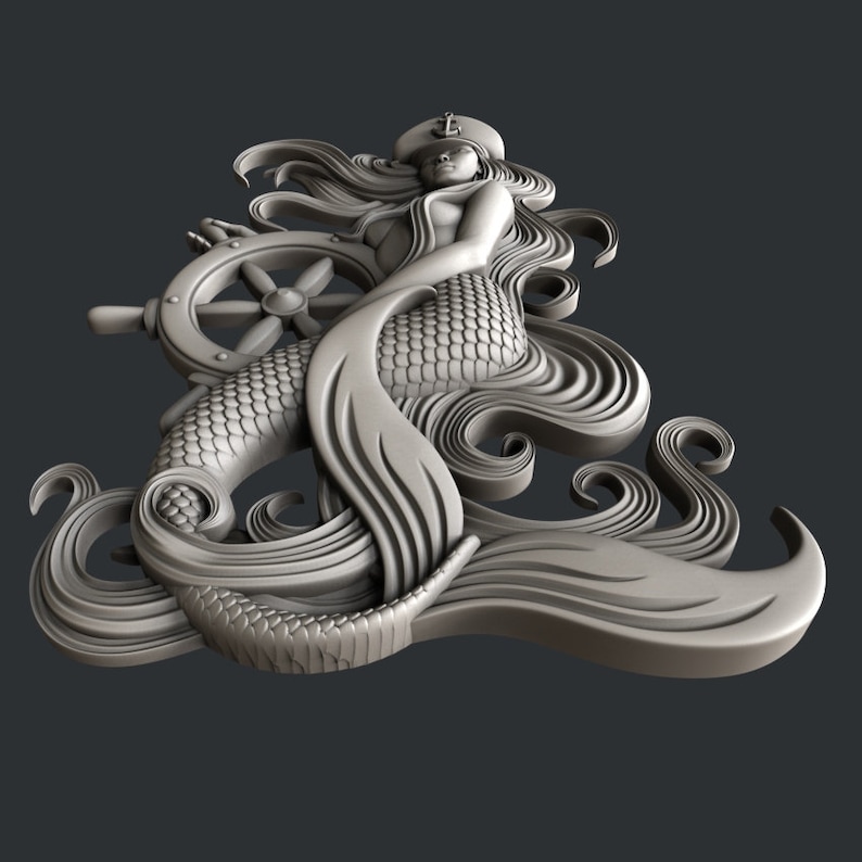 3d Stl Models For Cnc Router Mermaid Etsy