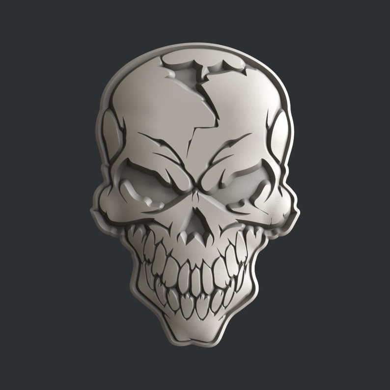 3d Stl Models For Cnc Skull Etsy