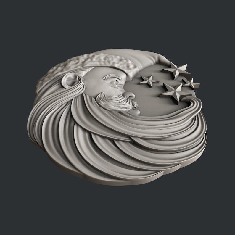 3d Stl Models For Cnc Router Moon Etsy