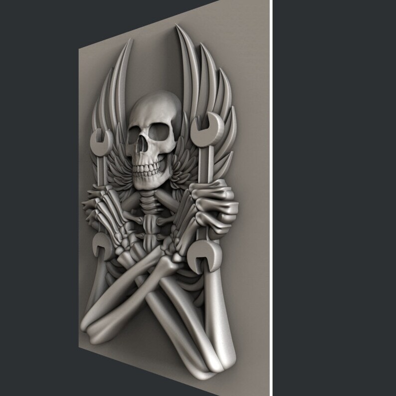 3d STL models for CNC skull | Etsy