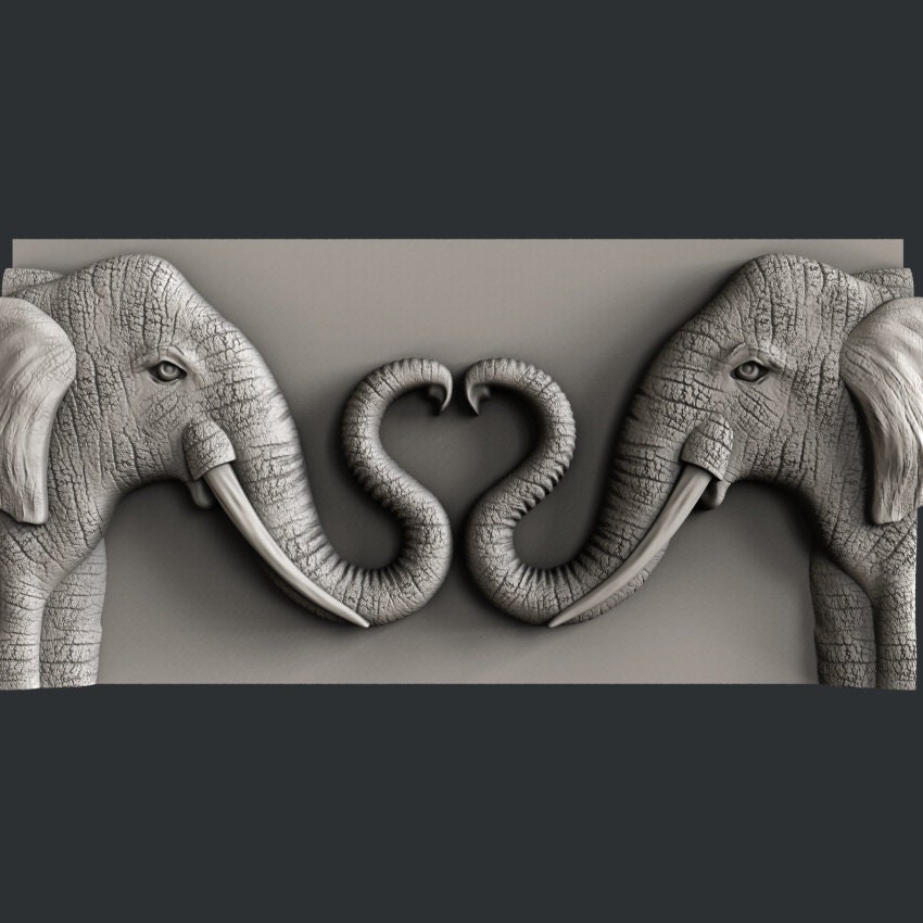 3d STL Models for CNC Router Love Elephant - Etsy Canada