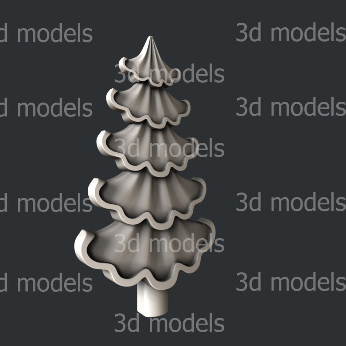 3d STL Models for CNC Router Stylized Christmas Trees | Etsy