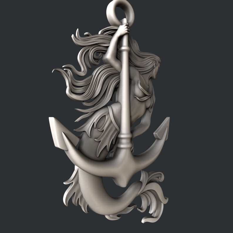 3d Stl Models For Cnc Mermaid Etsy