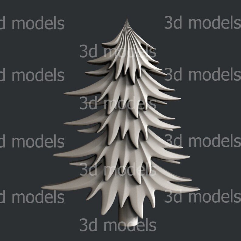 3d STL Models for CNC Router Stylized Christmas Trees | Etsy