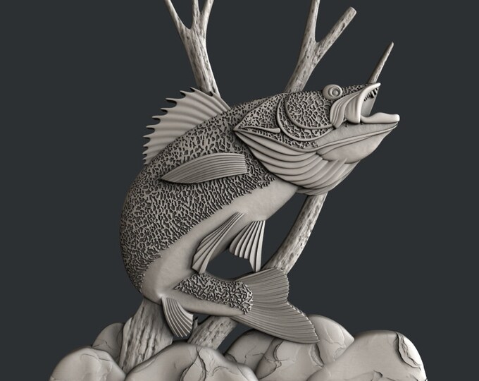 Fish 3d Vector Art for Cnc Projects and Carving Patterns in - Etsy