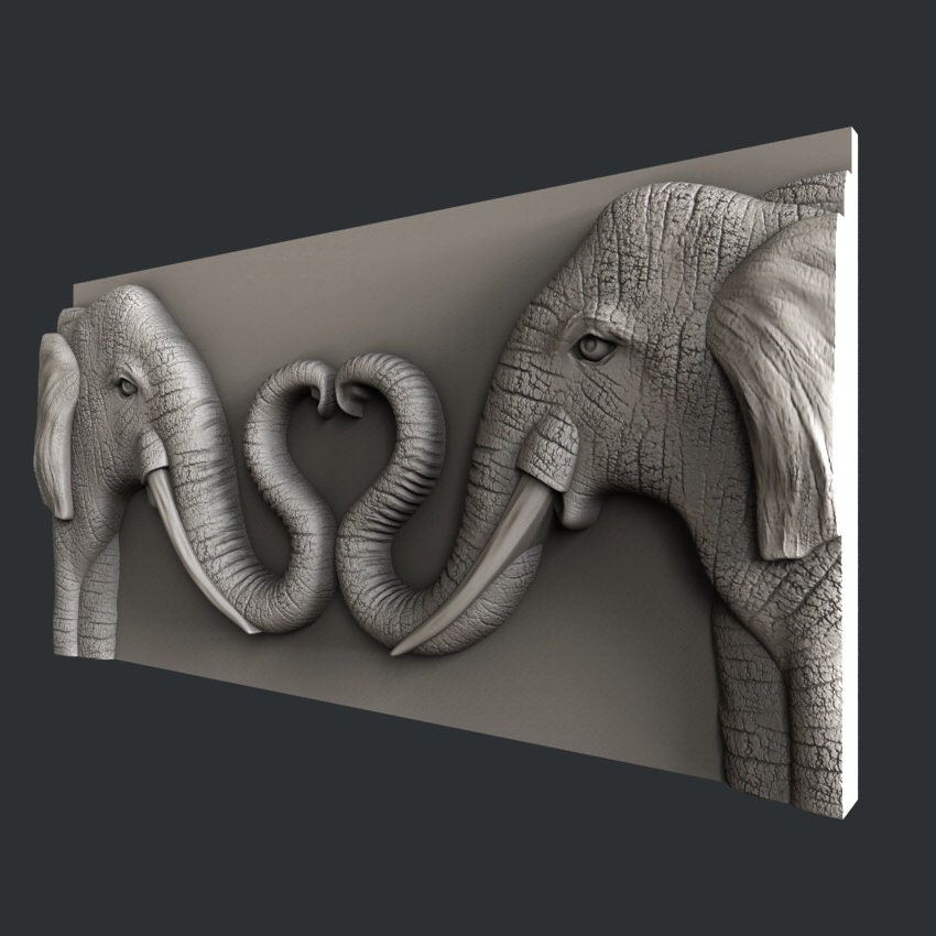 3d STL Models for CNC Router Love Elephant | Etsy