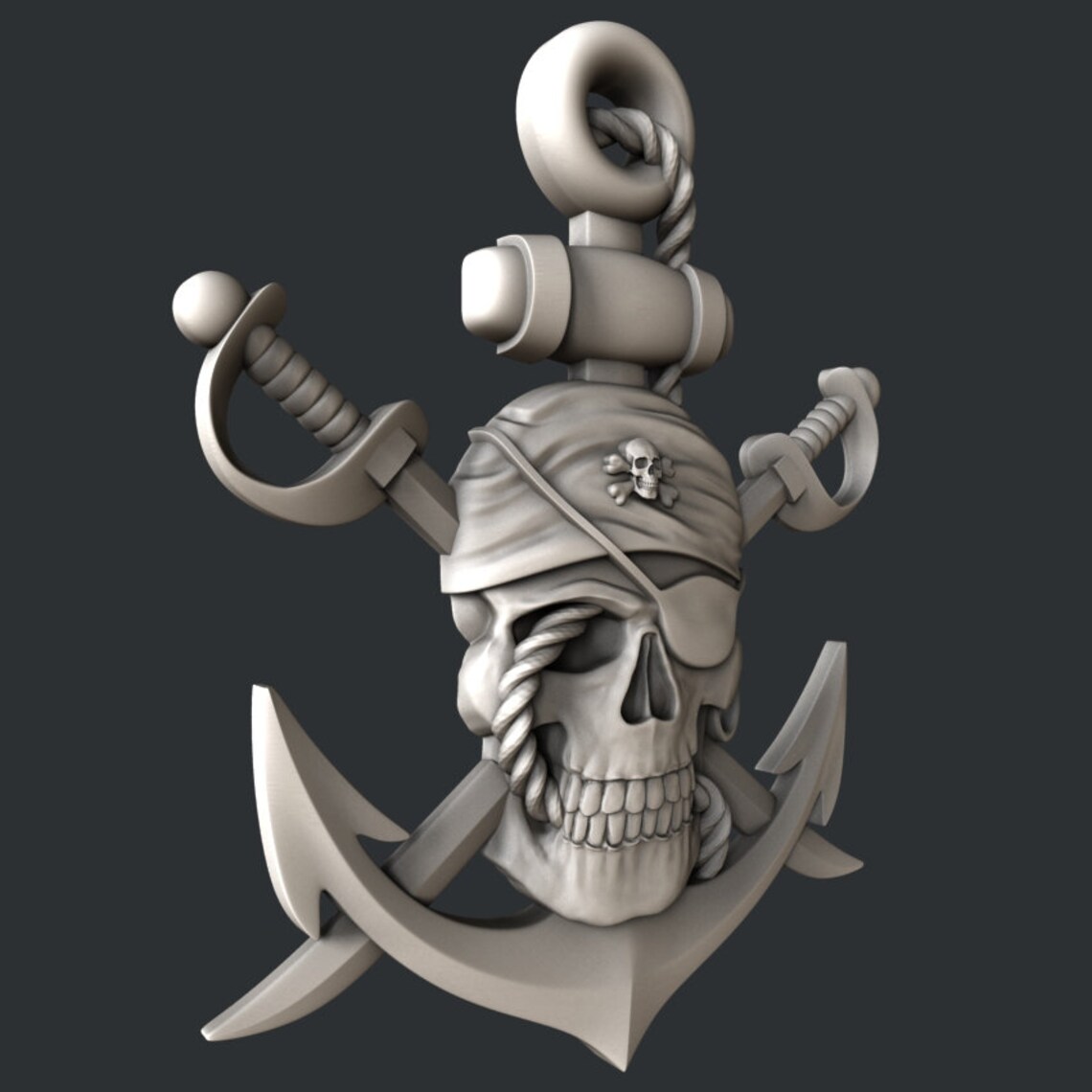 3d STL Models for CNC Router Pirate Skull - Etsy