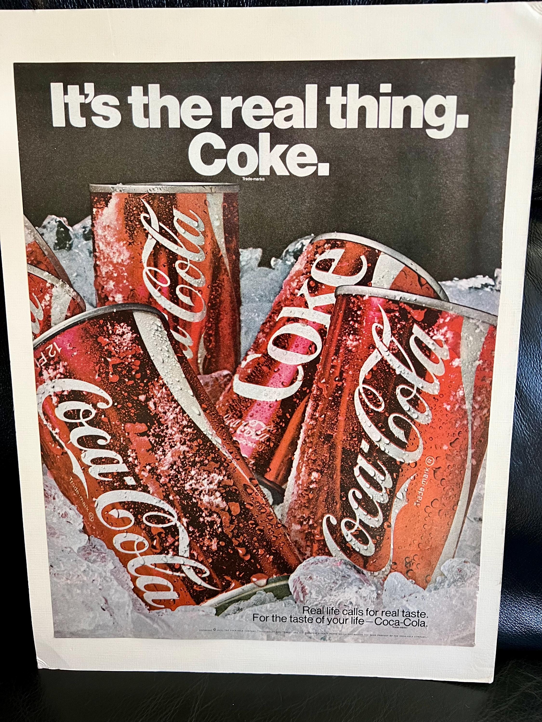 1970 Coke Advertisement / Vintage Coca Cola “it’s the Real Thing. Coke ...