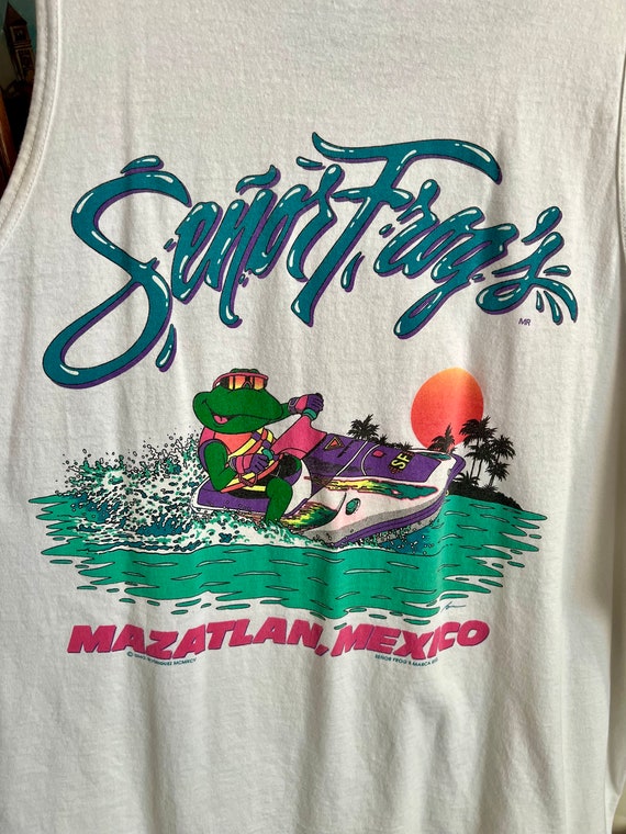 1995 SENOR FROGS Tank Top / Vintage Mazatlan Mexico P… - Gem