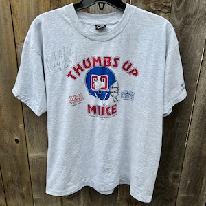 1992 Thumbs up Mike Shirt / Autographed NFL Football Detroit Lions Mike ...