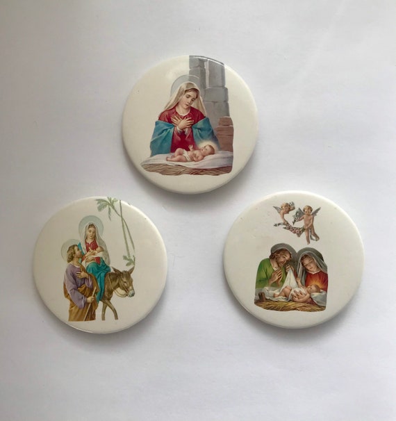Vintage BABY JESUS Buttons / Souvenir Christian Christmas Mary | Etsy