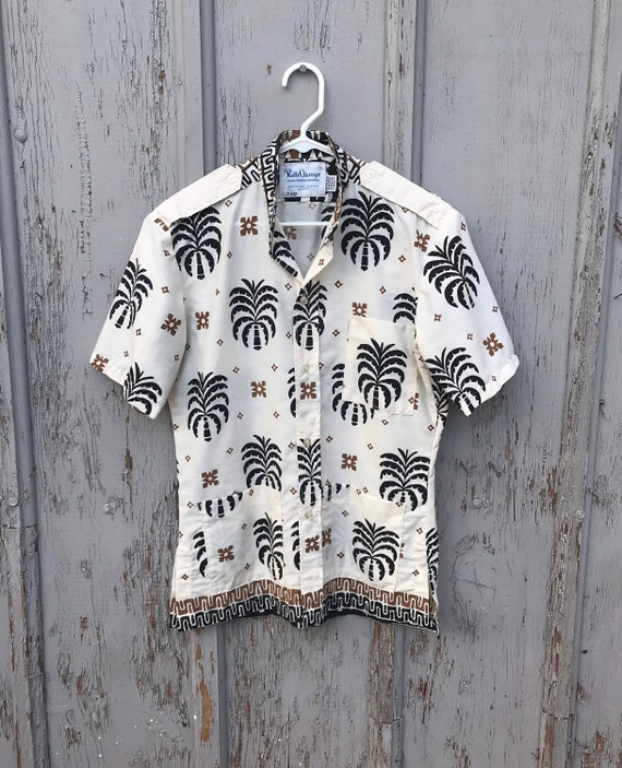 60s RUTH CLARAGE Shirt / Vintage Island Fabrics Hand Printed | Etsy