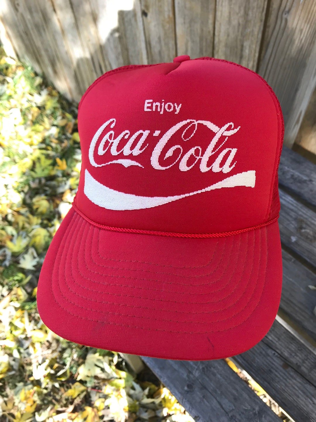 Rad 80s COCA COLA Trucker Hat / Retro Digital Font Enjoy Coca Cola COKE ...