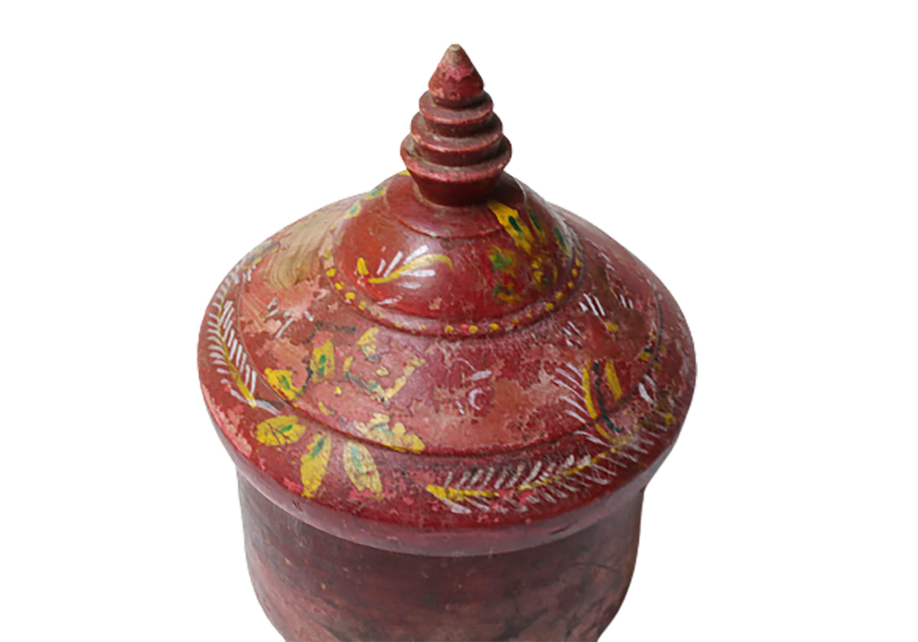 Vintage Red Tika Box, Vintage Makeup Container, Old Red Lacquer Box ...