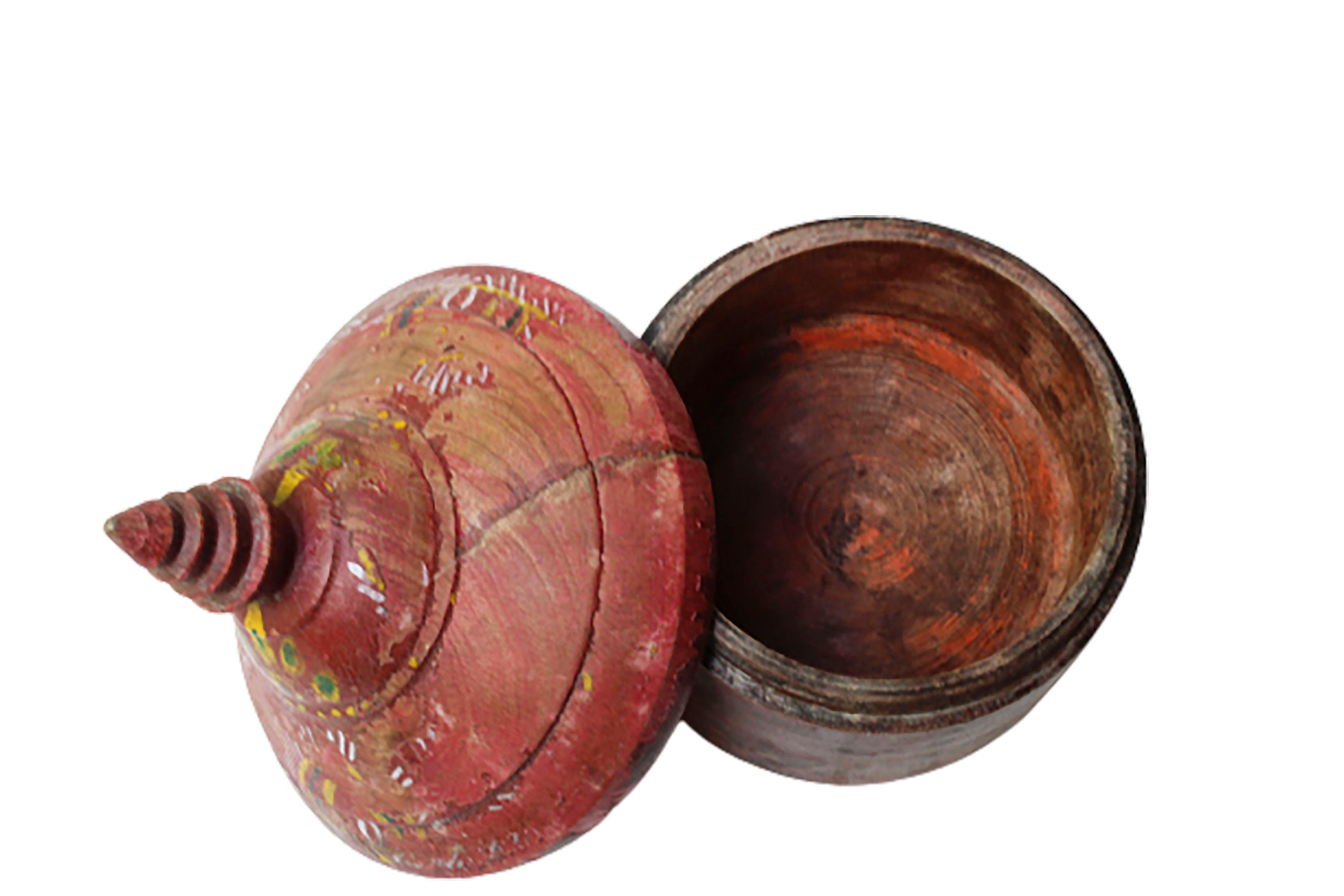 Vintage Red Tika Box, Vintage Makeup Container, Old Red Lacquer Box ...