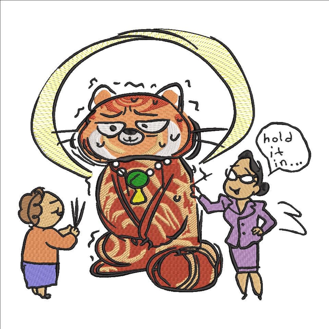 Turning Red Embroidery Design, Turning Red Panda Machine Embroidery ...