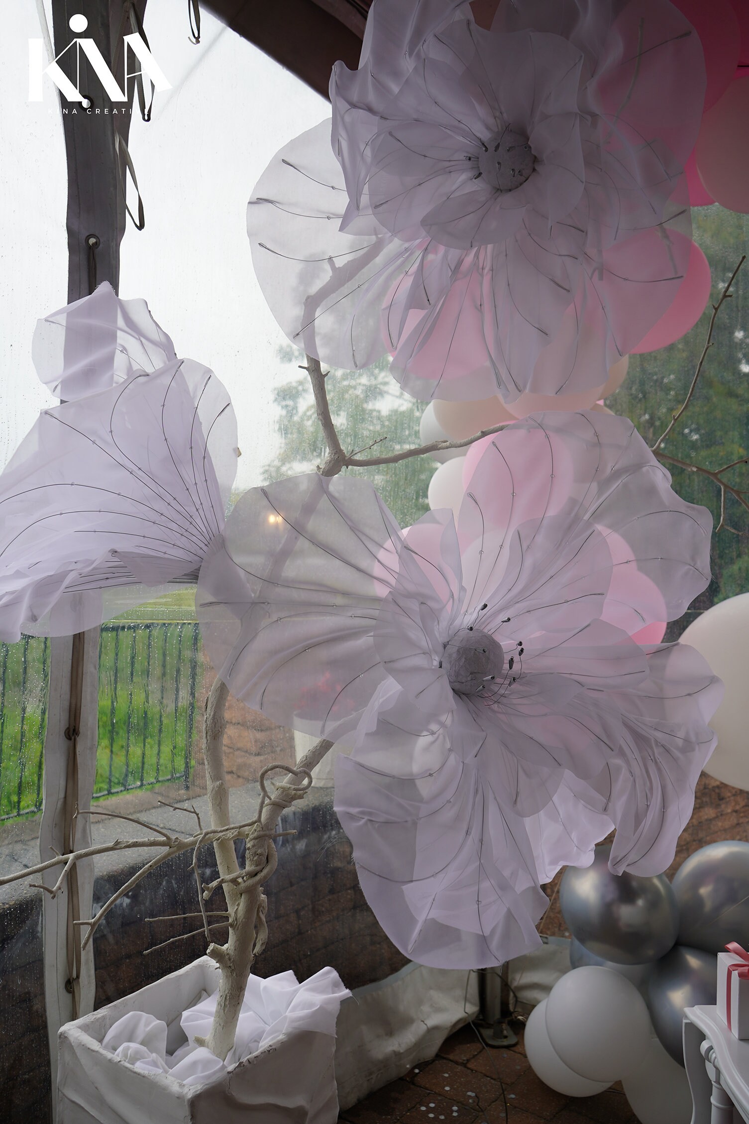Giant Organza Flowers Over 40'' Wide. Poppy Flowers. Flowers for Event ...