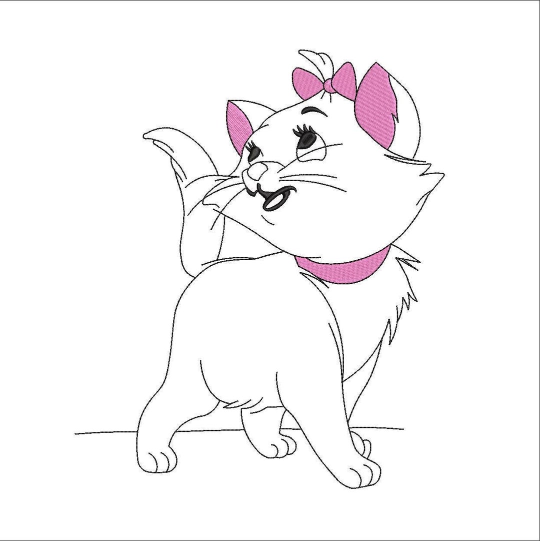 Marie Cat Machine Embroidery Design: 6 Hoop Sizes (digital Download) - Etsy
