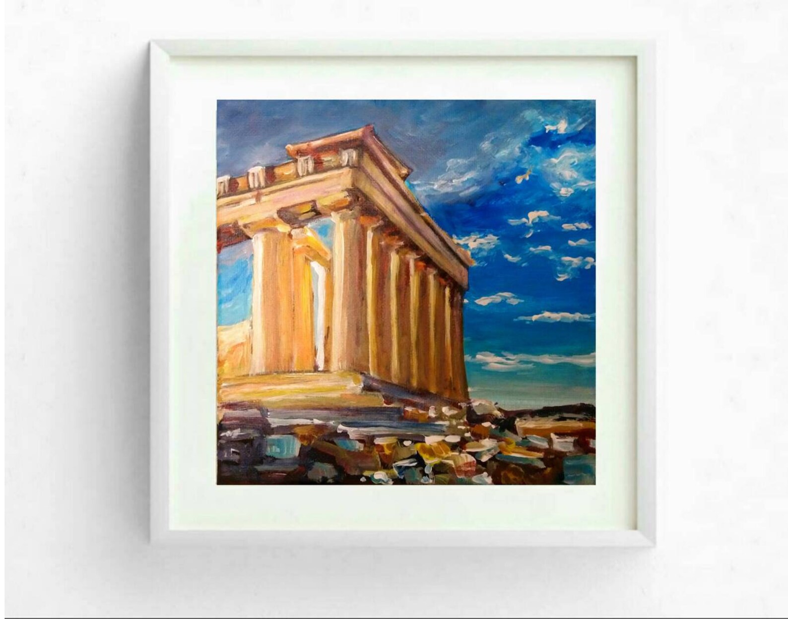 Greek Original Painting parthenon Painting Greece Painting | Etsy