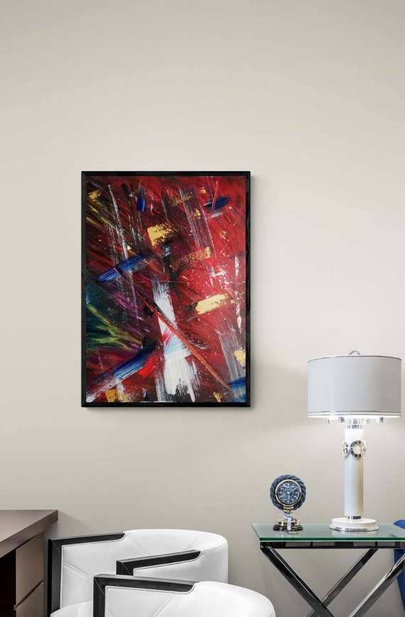 Box Canvas Painting colorful Abstract contemporary Wall | Etsy
