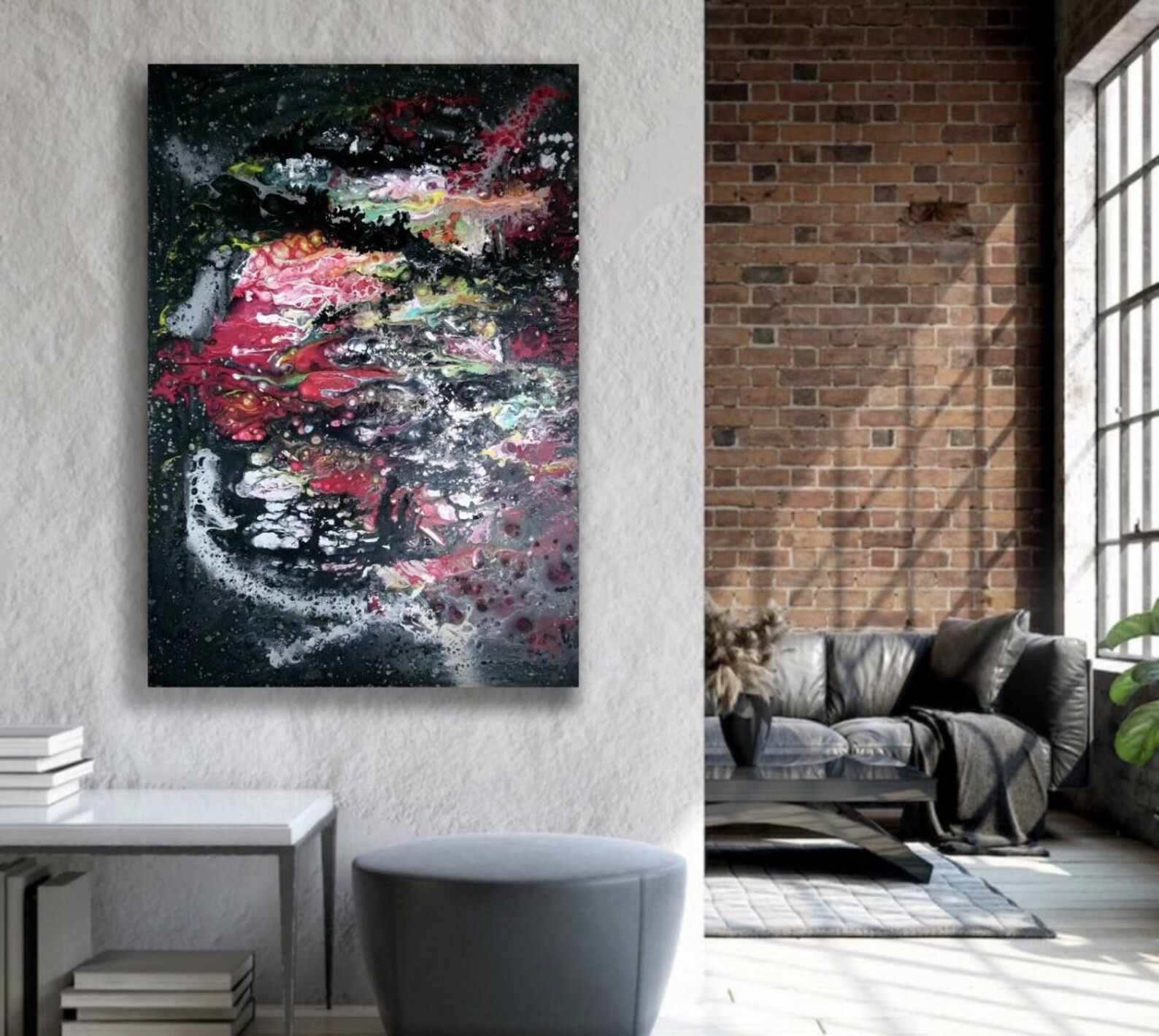 Abstract Original Painting Black Red Acrylic Painting - Etsy