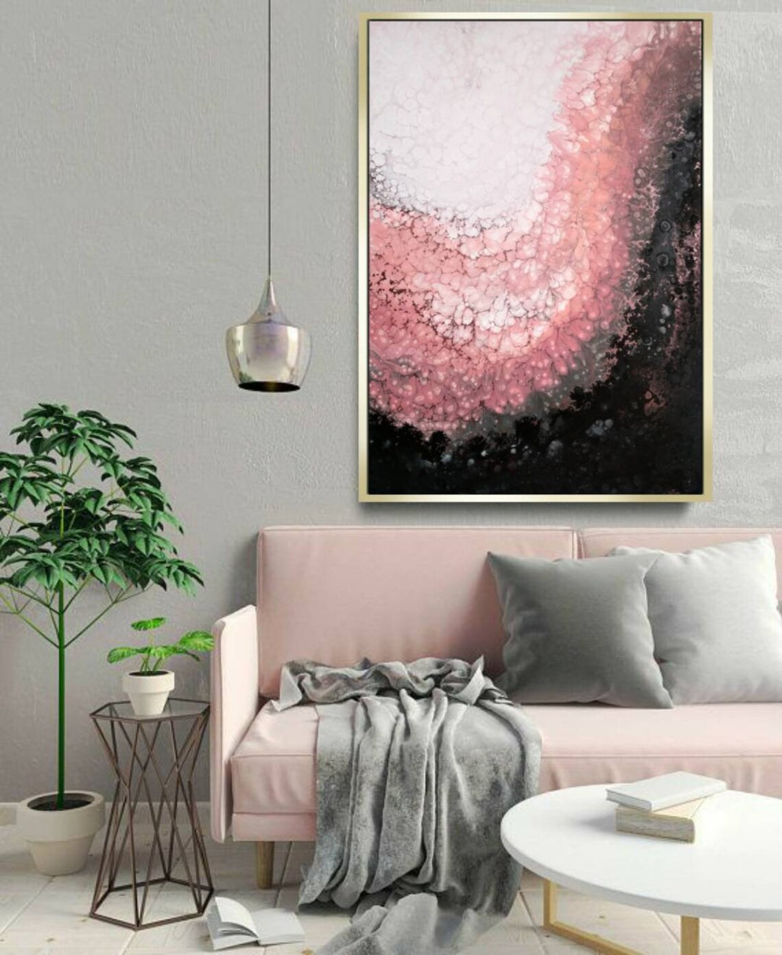 Abstract Painting dusty Pink Painting original Pastel Colors - Etsy