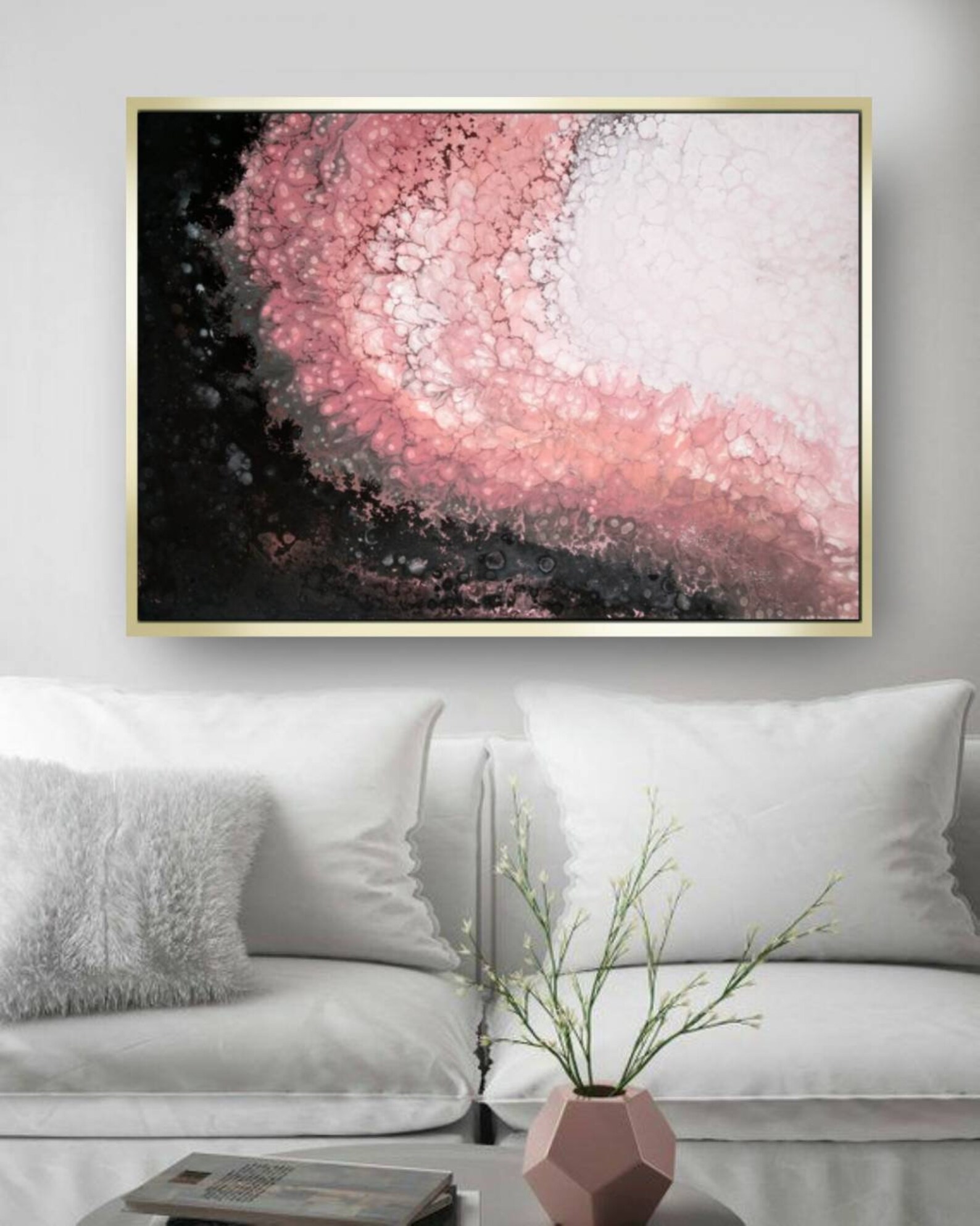Abstract Painting dusty Pink Painting original Pastel Colors - Etsy