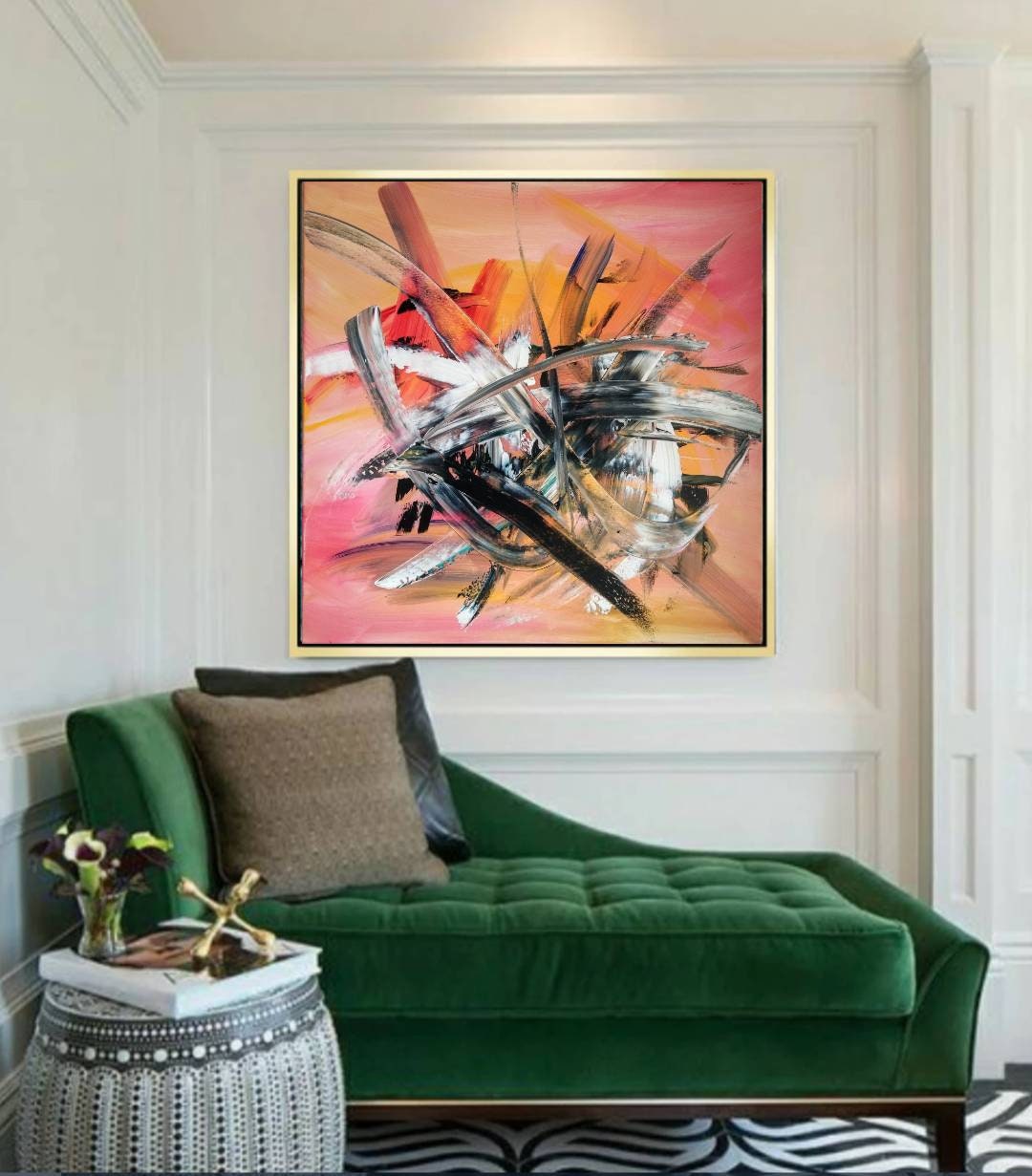 Abstract original paintingColorful large artworkContemporary | Etsy