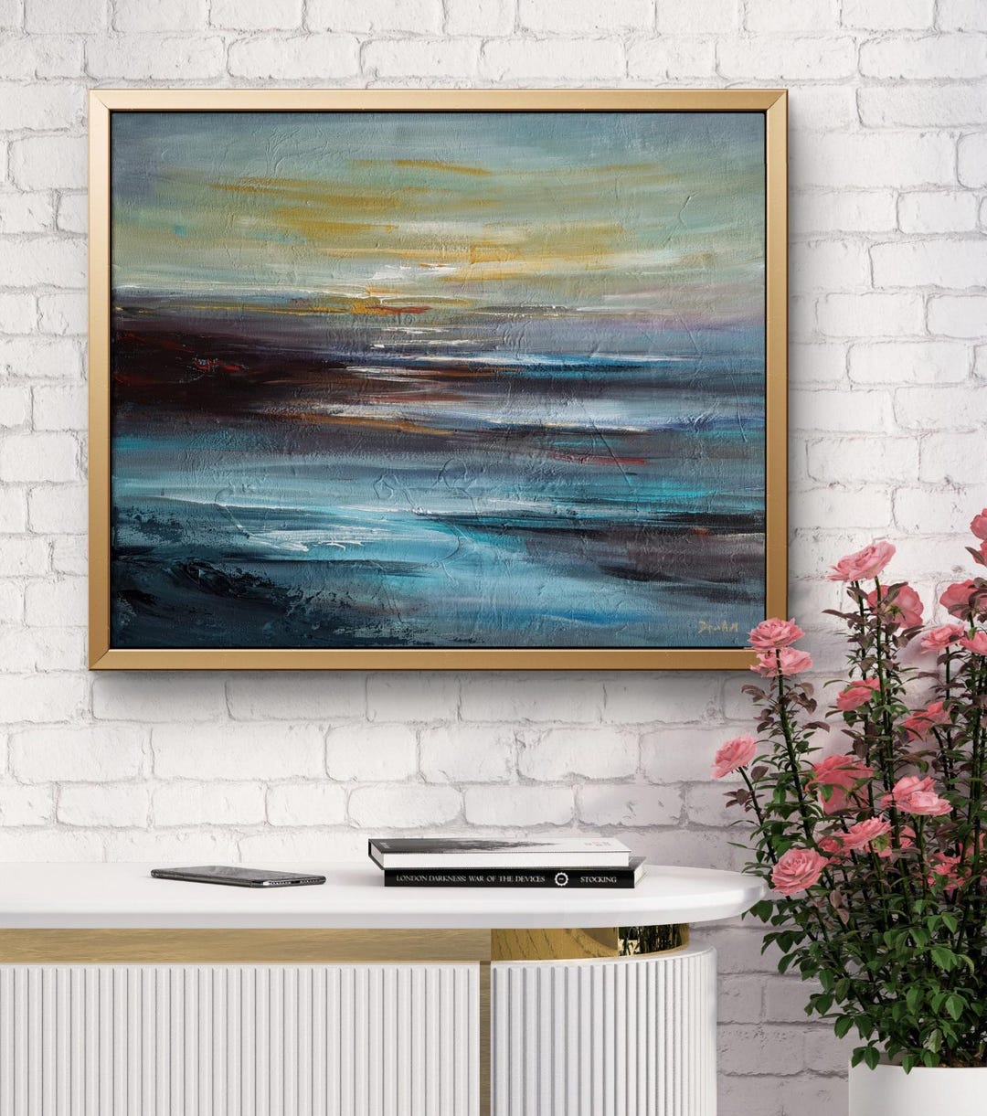 Greek Seascape Painting: Original Sunset Ocean Art - Etsy