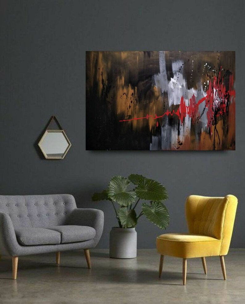 Abstract original painting Living room painting Canvas | Etsy