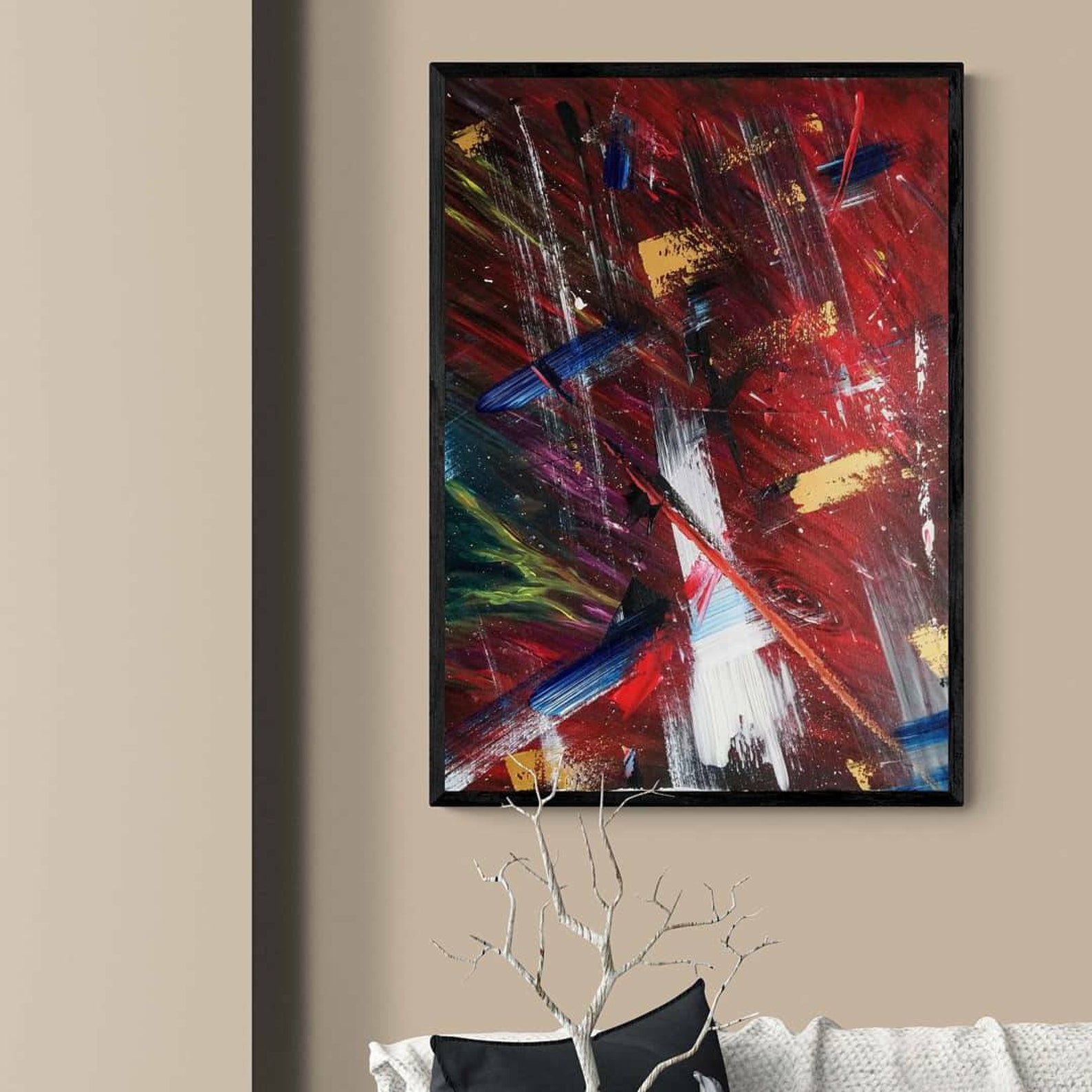 Box canvas painting Colorful abstract Contemporary wall | Etsy