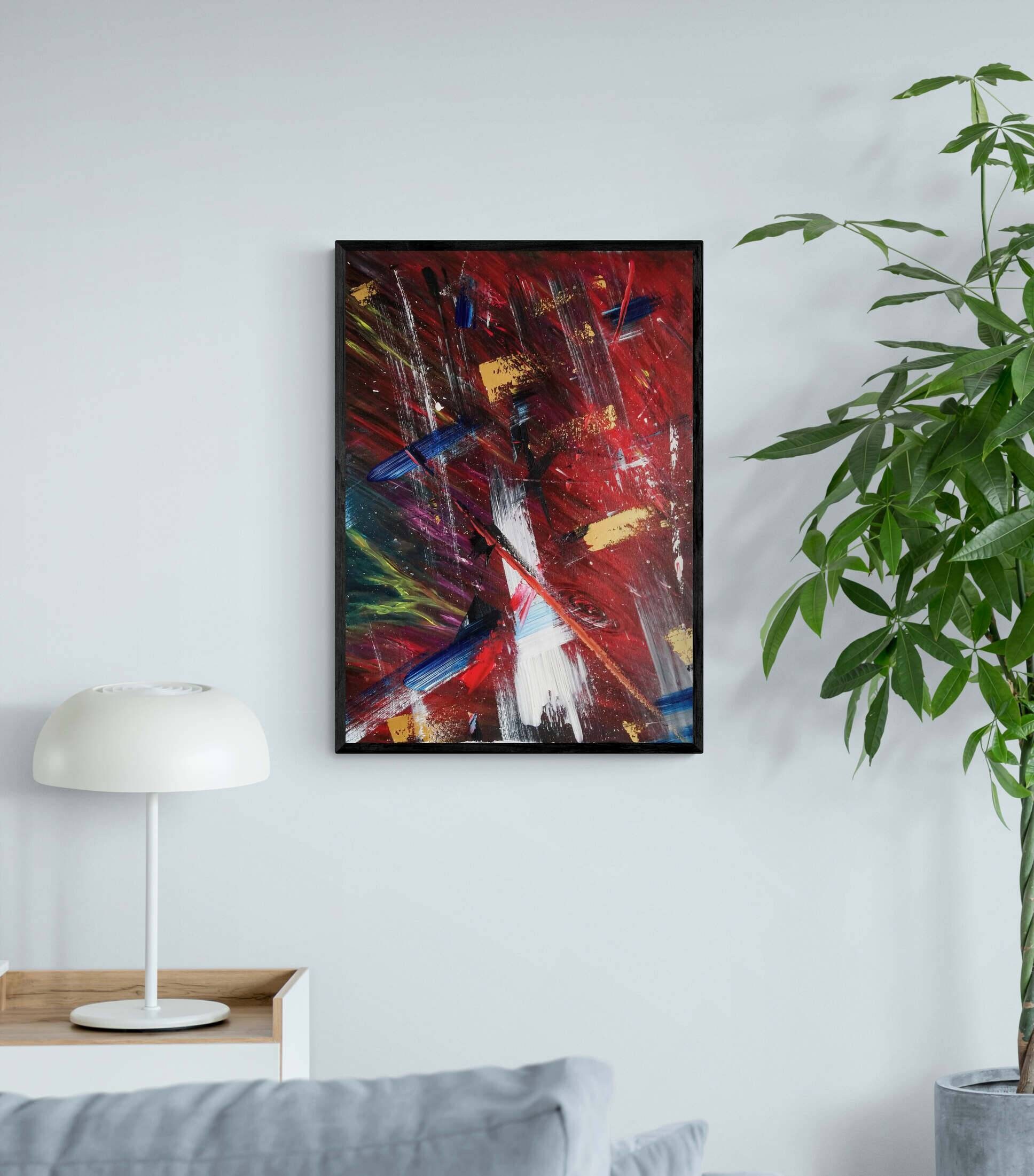 Box canvas painting Colorful abstract Contemporary wall | Etsy