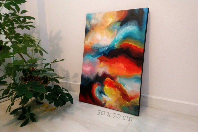 Abstract original space painting office contemporary wallart | Etsy