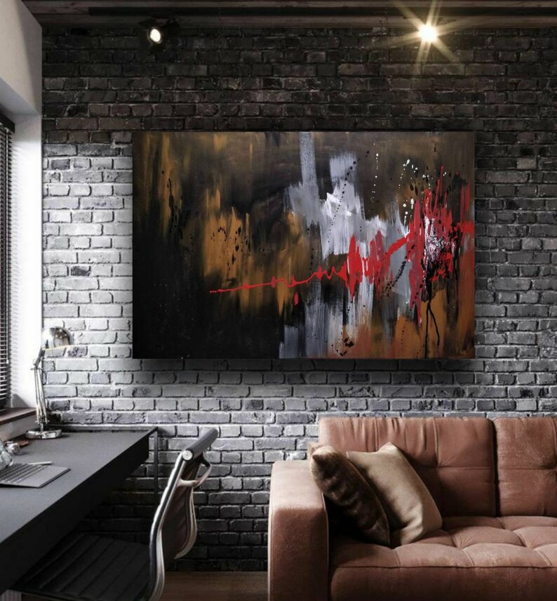 Abstract original painting Living room painting Canvas | Etsy